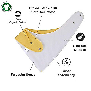 Baby Bandana Drool Bibs for Boys and Girls, Solid Colors,12 Pack Baby Bibs for Teething and Drooling, Organic Cotton Bibs