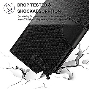 Shantime for Oppo Realme C55 4G Case, Oxford Leather Wallet Case with Soft TPU Back Cover Magnet Flip Case for Oppo Realme Narzo N55 4G (6.72”) Black