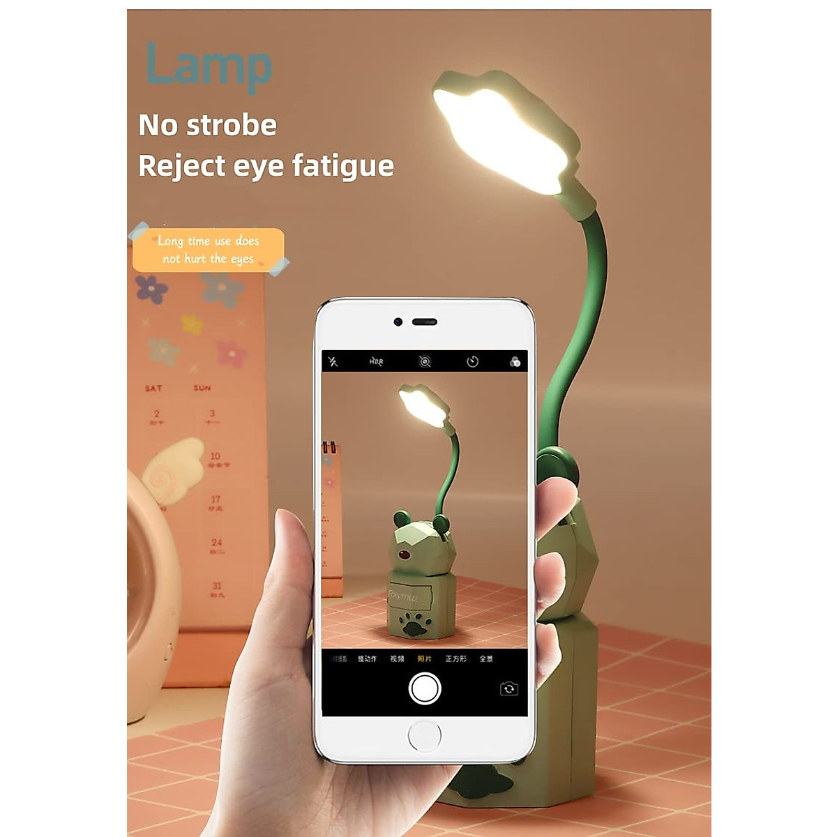 Rxymuz Led Reading Night Light, Cute Mini Kawaii Desk Lamp,Foldable Cute Desk Lamp,Cute Lamps for Home Office for Bedrooms Aesthetic,Office Desk Lamp Led Nights for Kids for Office 3 Colors
