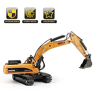 1/50 Scale Diecast Crawler Excavator, Metal Construction Vehicle Models Toys for Kids (Crawler Excavator)