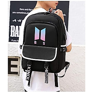 Alikpop Kpop Theft Proof Travel Backpack , Code Lock BookBag with USB Charging Port, Water Resistant Business Back Pack for Student Work Men & Women