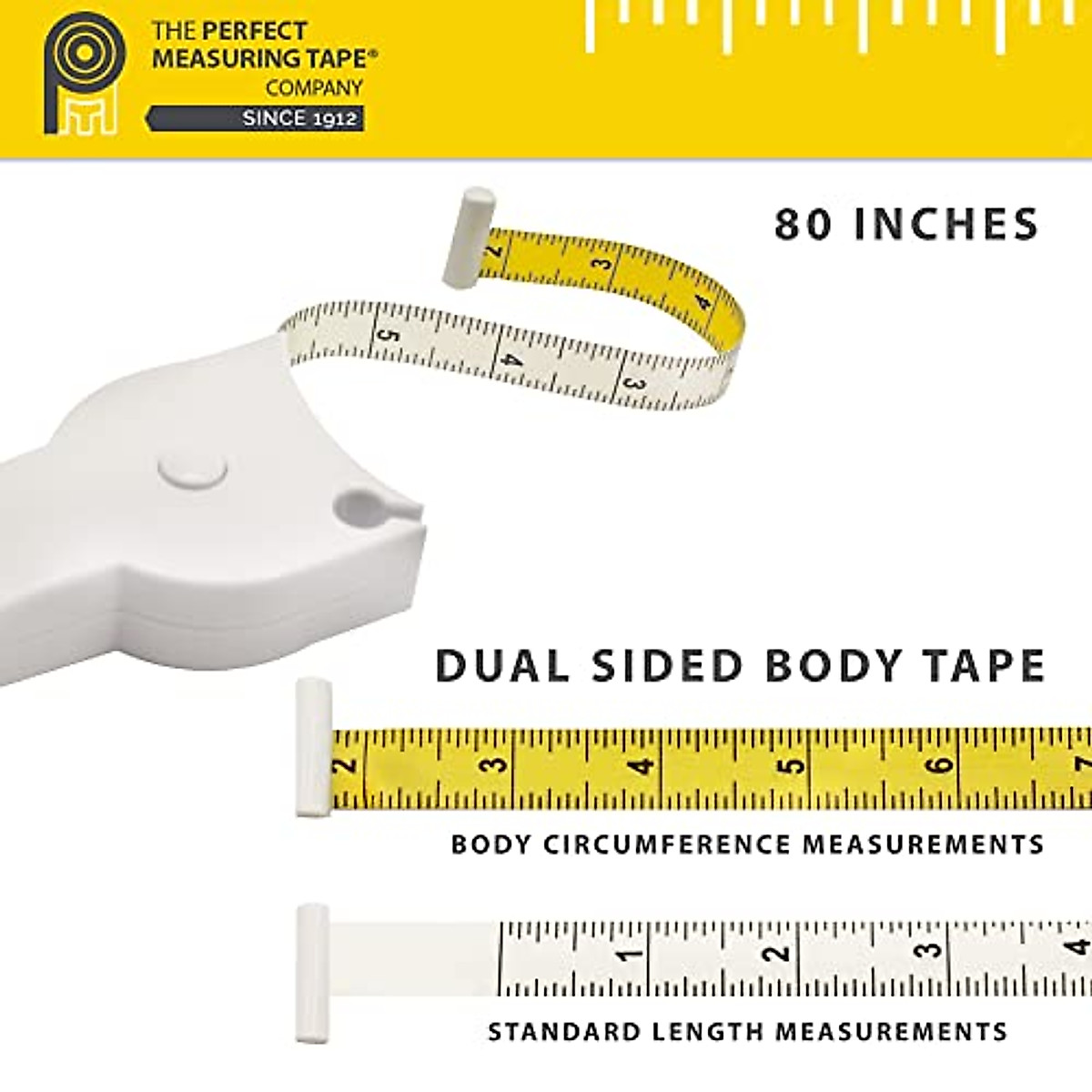 3 Piece Measuring Tape for Body Kit - Automatic Telescopic 80 Inch Tape Measure Body Measuring Tape for Weight Loss, Muscle Gain - Metric Body Measure Tape Retractable & Self-Tightening