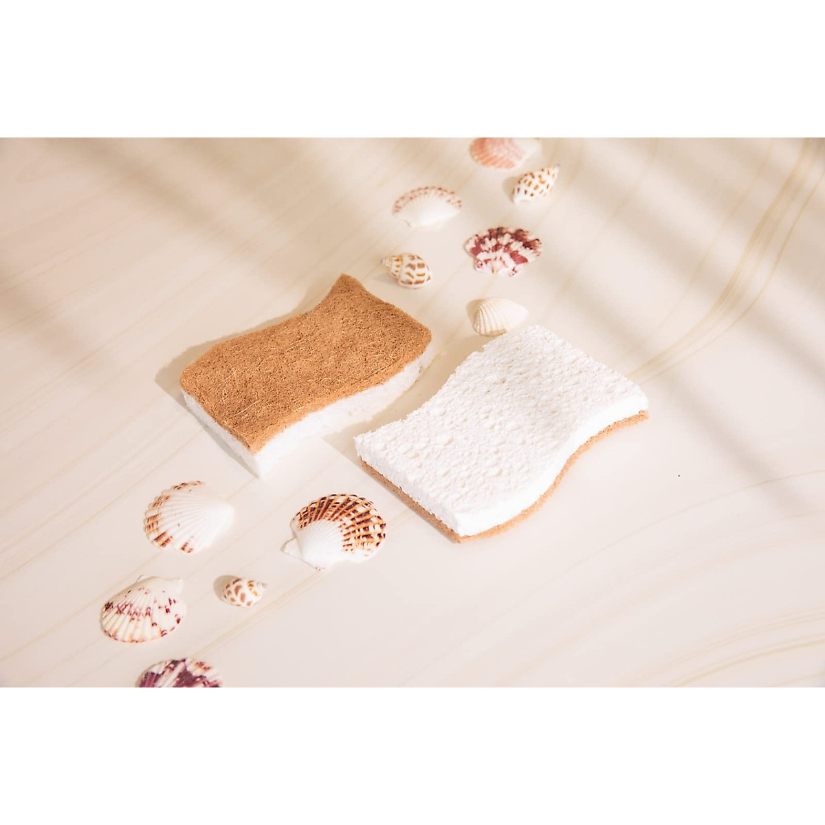 The Dish Turtle 10 Pack Biodegradable Dish Sponges and 100% Compostable; Natural Materials, Silicone, Stink Resistant, Quick Drying, Multiuse, Recyclable