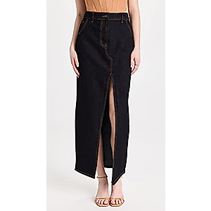 Lioness Women's Barbie Split Midi Skirt, Dark Denim, Blue, S