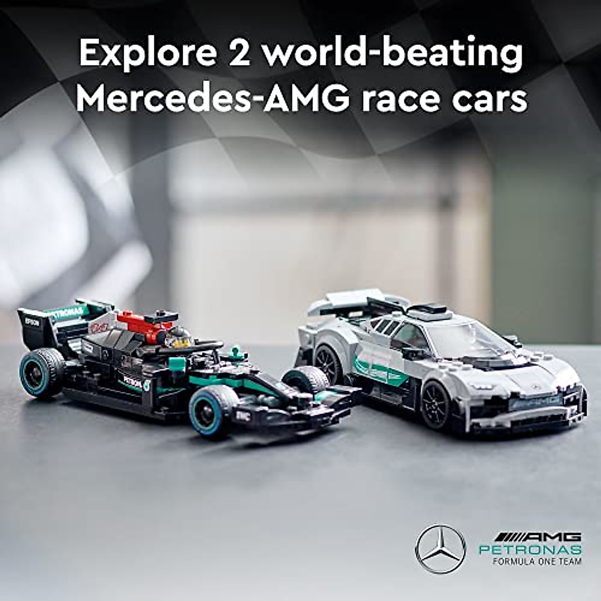 LEGO Speed Champions Mercedes-AMG F1 W12 E 76909 Performance & Project One Toy Car Set, Mercedes Model Car Building Kit, Collectible Race Car Toy, Great Car Gift for Kids and Teens