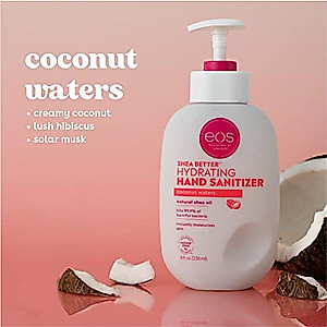 eos Shea Better Hand Sanitizer- Coconut Waters, Kills 99.9% of Harmful Bacteria, Instantly Moisturizes, 8 fl oz
