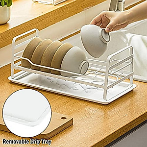 Poeland Bowl Rack with Drip Tray, Pantry Cabinet Organizer Rack for Kitchen Counter Cupboard