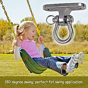 GW Gwongvvei IOH 2 Pcs Heavy Duty Swing Hangers with 4 Screws Stainless Steel 304 Antirust, 2000lb Capacity 180° Swing, Playground Porch Yoga Seat Trapeze Wooden Sets Indoor Outdoor