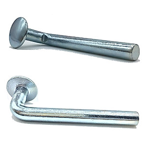 Pallet Rack Safety Bolt, Universal Drop Pin, Round Top Hat Φ ¾″|0.750″(19.050mm), Width Φ 0.300″(7.620mm), Height 3.025″(76.835mm) High from Top to Bottom, Beam Locker, 2 Packs, 50 Pcs/Pack, RM76×77