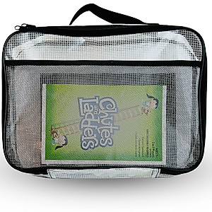 HAPPIBOX 4PC Large Mesh Storage Bag for Board Games, Puzzles, Toys, Supplies, Zippered Bags for Organization Compatible with Legos and Doll Storage (4pc Mesh Bags)