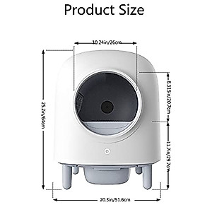 Self Cleaning Cat Litter Box, Smart Cat Toilet, No Scooping Automatic Cat Litter Box, APP Remote Control WiFi Bluetooth, Smart Home App with Voice Control, Suitable for Multiple Cat