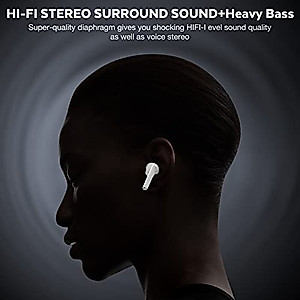 Wireless Earbuds, Wondelute Bluetoth Earbuds, IPX5 Waterproof Wireless Earphones Touch Control, Bluetoth 5.3 Earbuds Built-in Microphone, 25 Hrs with HiFi Bass earphones for i/Phone/Android/Sports