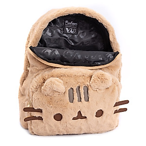 Pusheen Backpack Fur 3D Cat Beige Fluffy Rucksack 16”