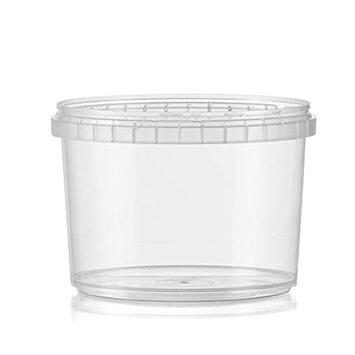 16-oz. Round Clear Deli Containers with Lids | Stackable, Tamper-Proof BPA-Free Food Storage Containers | Recyclable Space Saver Airtight Container for Kitchen Storage, Meal Prep, Take Out | 20 Pack