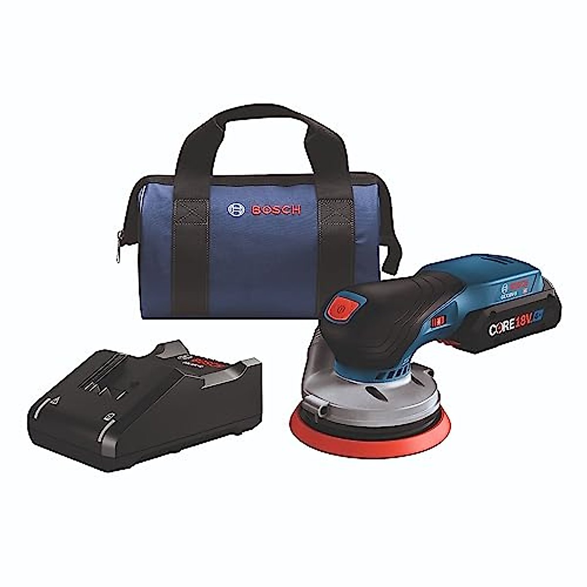 BOSCH GEX18V-5B15 18V Brushless 5 In. Random Orbit Sander Kit with (1) CORE18V 4 Ah Advanced Power Battery