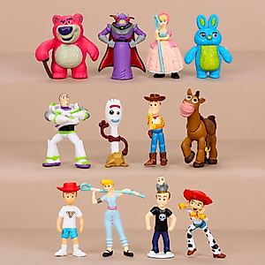 36Pcs Story Toy Cake Toppers, Story Action Figures Cupcake Toppers for Kids, Collectible Mini Figurines for Birthday Party Favor Decorations, 1.2-2.8inch