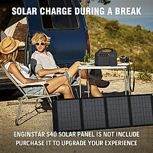 Enginstar Portable Power Station 120Wh, 100W Solar Generator, 40W Solar Panel, Carrying Case Storage Box for Power Station,Portable Backup Lithium Battery Pack Bank Picnic Camping Wild Fishing Hunting