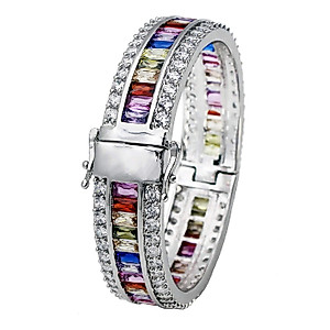 Women Amethyst Bracelets Garnet Ruby Blue Sapphire Tennis Bracelet Bridal Girl Girlfriend Jewelry