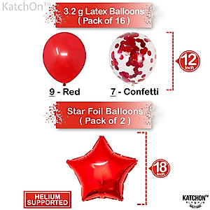 KatchOn, Red 2024 Balloon Numbers Set - Pack of 22 | Giant 40 Inch Red 2024 Balloons, Confetti Balloons, Red and White Graduation Decorations | Red Graduation Decorations Class of 2024 Red and White