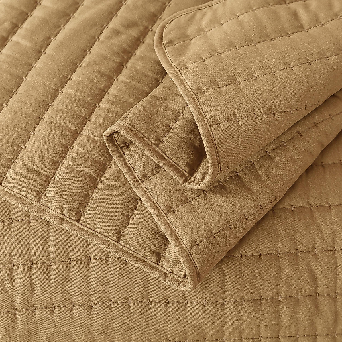 Pumpkin Yellow King Size Quilt Bedding Sets with Pillow Shams, Mustard Lightweight Soft Bedspread Coverlet, Quilted Blanket Thin Comforter Bed Cover for All Season, 3 Pieces, 104x90 inches