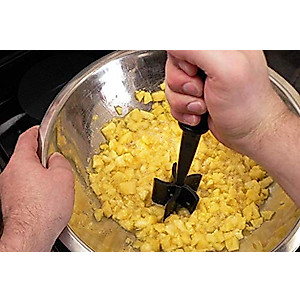 5 Blades Kitchen Ground Meat Chopper Spatula | Hamburger Ground Beef Mix N Chop Tools | for Non-Stick Cookware (Black)