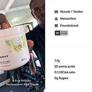 Thorne Amino Complex - Clinically-Validated EAA and BCAA Powder for Pre or Post-Workout - Promotes Lean Muscle Mass and Energy Production - NSF Certified for Sport - Lemon Flavor - 8 Oz - 30 Servings