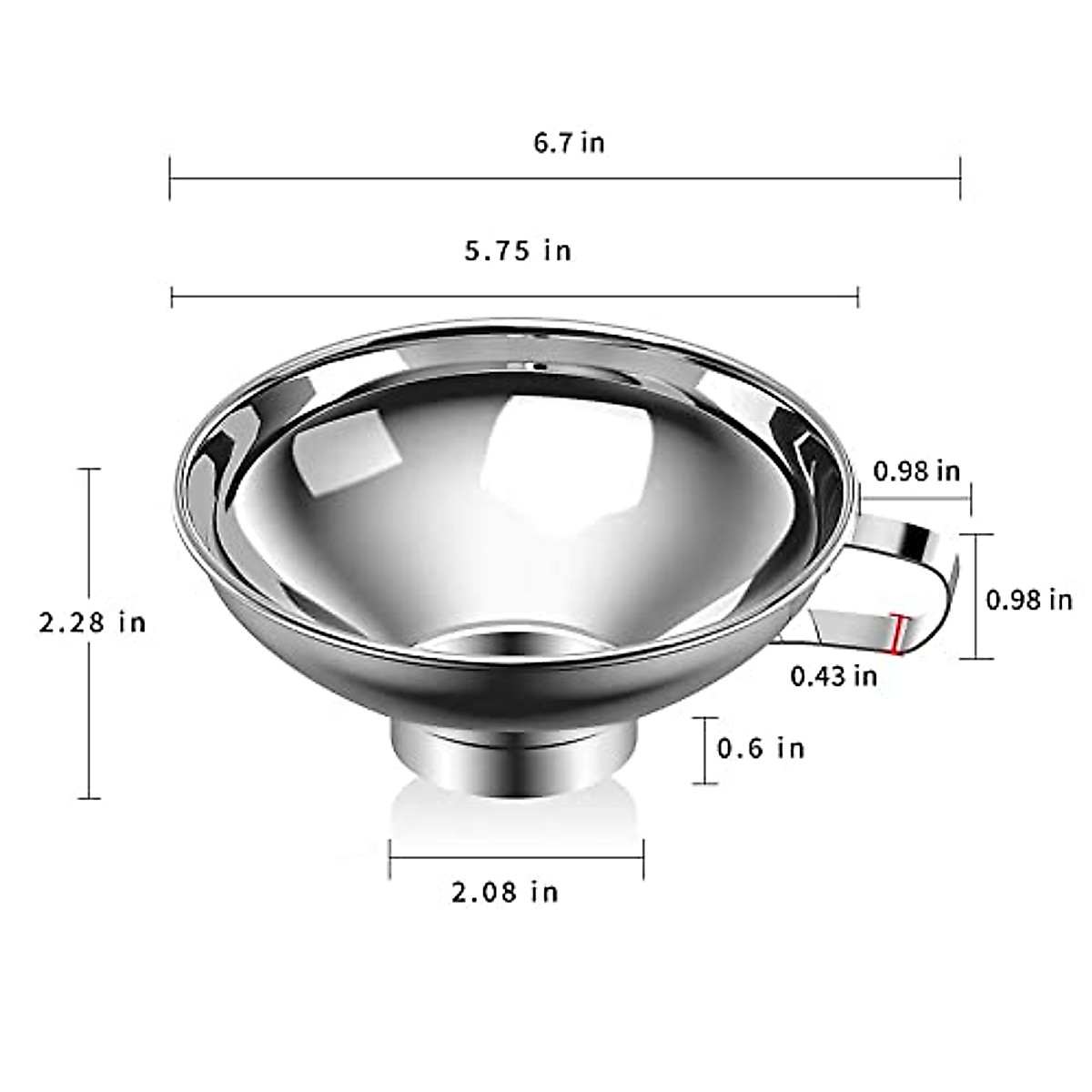 Pisol Canning Funnel for Kitchen Use, Wide Mouth Stainless Steel Funnel for Wide and Regular Mouth Mason Jar, Food Grade Metal Funnel for Filling Bottle, Large Funnel for All Liquid and Solid