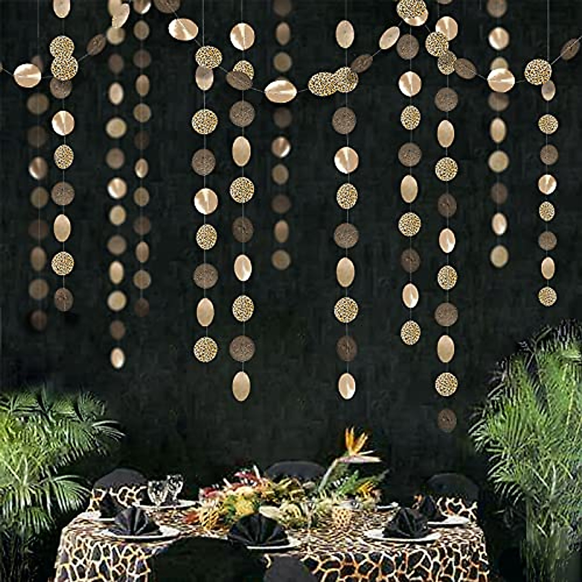 Leopard Theme Party Garland for Cheetah Theme Hanging Decoration Jungle Banner Wildlife Backdrop for Wedding Birthday Party Supplies