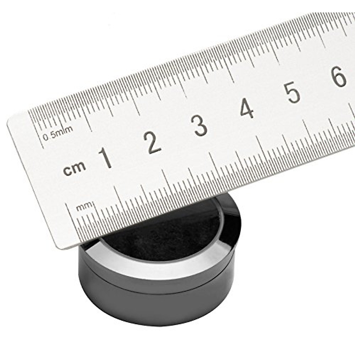 Mini Diameter 1.3 inch Loose Diamond or Gemstone Display Box Case Holder Show Container Metal (Black-1.3x0.5 inch)