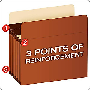 Pendaflex Expanding Accordion File Pockets, Extra Durable, Expands 5.25", Letter Size, Reinforced with Dupont Tyvek Material, 10/Box (15422)