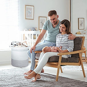 VERSAINSECT ton Rope Basket - Decorative White Storage Bins for Room Organization