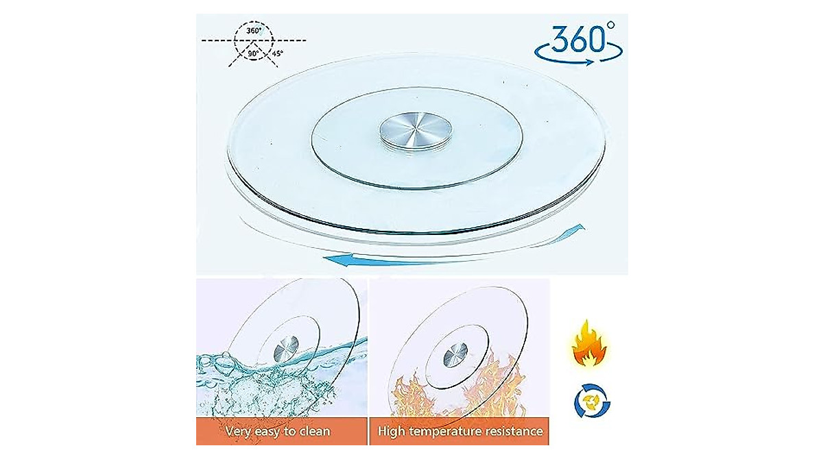 Lazy Susans Turntable Tempered Glass Lazy Susan Turntable Dining Table ...