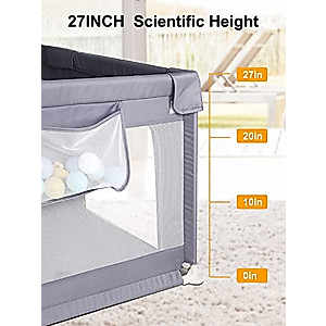 Baby Playpen, Play Pens for Babies and Toddlers, Extra Large Baby Play Yard, Baby Play Fence with Breathable Mesh and Double Gate, Indoors Kids Safety Play Activity Center, 71x59x27 Inches