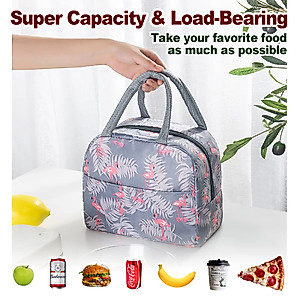 WOOMADA Stripe Insulated Lunch Bag for Women Men Reusable Waterproof Lunch Box Cooler Tote Bag with Pockets for Office Work, Picnic,Travel (stripe)