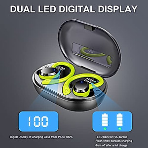Wireless Earbud, Sport Bluetooth 5.3 Headphones with Earhooks Bluetooth Earbud in-Ear with Immersive Sound, Wireless Earphones IP7 Waterproof, Dual LED Display, 48H Playtime, Noise Cancelling, Running