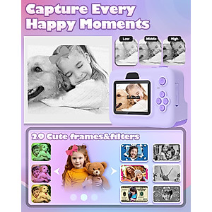 Kids Camera Instant Print, MEETRYE Instant Print Camera for Kids 4-14 Year Old, Christmas Birthday Gifts Digital Camera Toy for 5 6 7 8 9 10 Year Old Girls Boys Toddlers