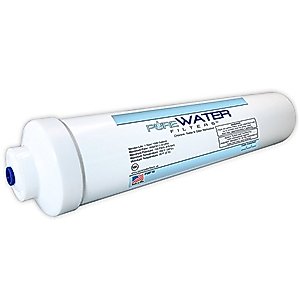 Inline Water Filter For Refrigerators, Ice Makers, Coffee Makers, Water Fountains, Water Coolers, Sink Faucets, RV, Campers, and Boats - with 1/4" Quick-Connect Fittings