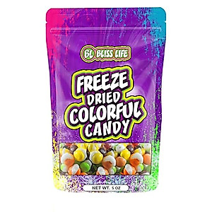 Bliss Life Freeze Dried Colorful Candy - Freeze Dried Candy Variety Pack, ASMR Candy - Sour Dry Freeze Candy with Unique Flavors - A Trendy, Novelty Treat Great for TikTok Challenge (5 oz)