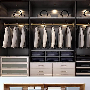 LBROTY Oval Closet Rod for Laundry Room, Closet Rod for Hanging Clothes, Waterproof Shower Rod for Curtains, 17.7-63 Inch Closet Clothes Rail with Non-Slip Silent Strip (Gold,17.7in)