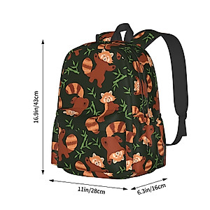 KiuLoam 17 Inch Backpack Cute Red Panda Cartoon Design Laptop Backpack Shoulder Bag School Bookbag Casual Daypack