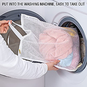 Tenrai Laundry Bag Mesh Wash Bag，Use YKK Zipper，Tote Bag Bathroom Hanging, Bra Fine Mesh Wash Bag for Underwear 3 Bags（3L Cellular Mesh）