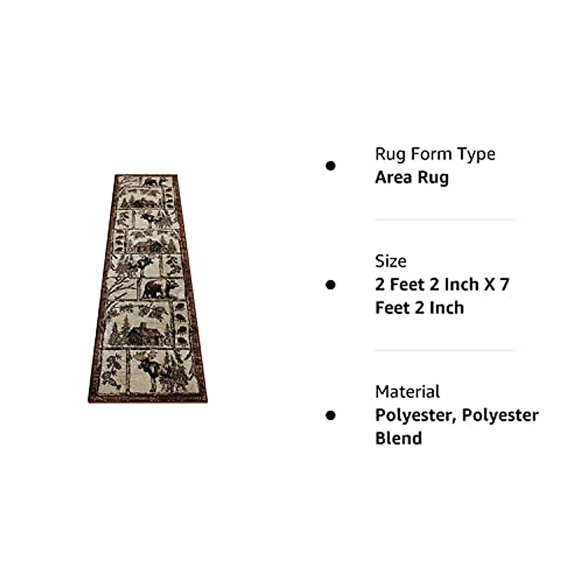 Cabin Style Area Rug Runner 2 Feet 2 Inch X 7 Feet 2 Inch Design L-362