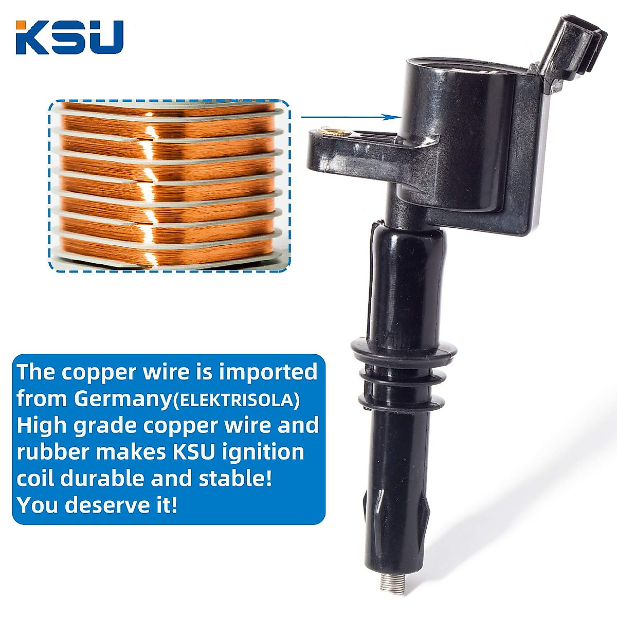 KSU Ignition Coil Pack Compatible With 2004-2008 Ford Expedition Explorer F-150 F-250 F-350 F-450 F-550 Super Duty Mustang Lincoln Navigator Mark Mercury Mountaineer 4.6l 5.4l 6.8l DG511 C1541(8Pack)