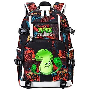 ISaikoy Anime Plants vs. Zombies Backpack Shoulder Bag Bookbag School Bag Daypack Color d1