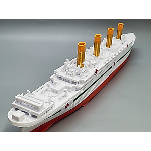 THEROLLER3D HMHS BRITANNIC Model Ship with 3 pc SeaMines,1 Ft Long Assembled Titanic Toys For Kids, Historically Accurate Titanic Toy, Titanic Ship, Titanic Cake Topper, Titanic Figurine, Titanic Boat