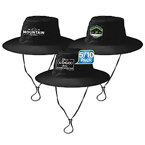 Custom Embroidered Bucket Hat Design Your Own Logo Personalized Embroidered Summer Sun Hat Black