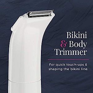 Remington Smooth & Silky Body & Bikini Kit, Cordless bikini trimmer and shaver for women, Waterproof for grooming in the shower, White/Pink
