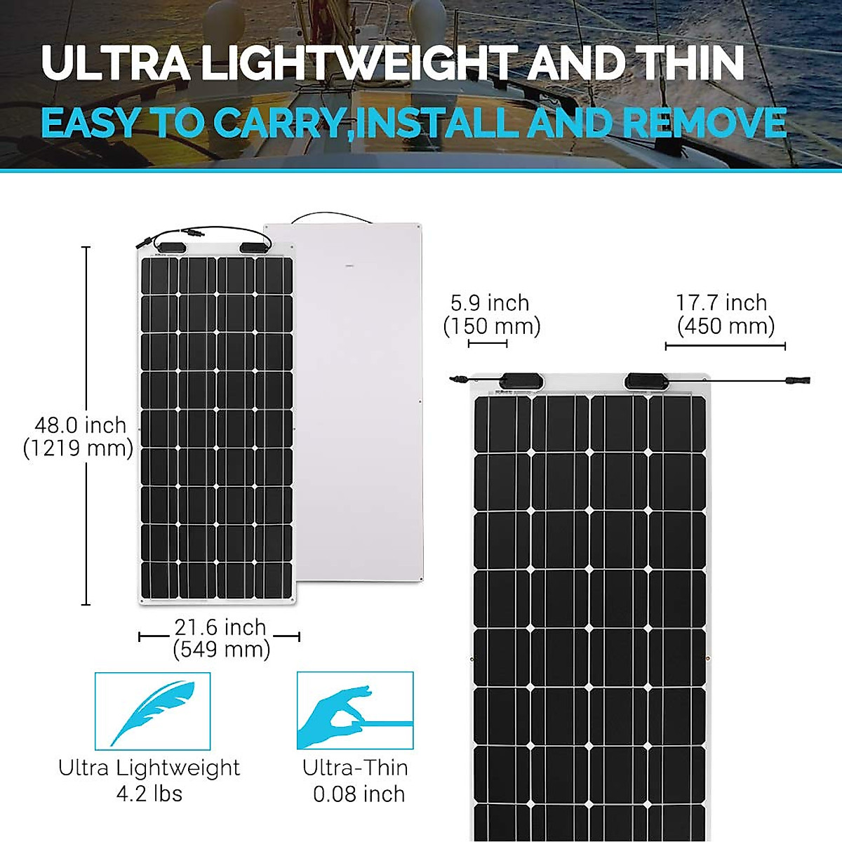 Renogy 100W Flexible Solar Panel + 30A 12V/24V PWM Solar Charge Controller Bundle