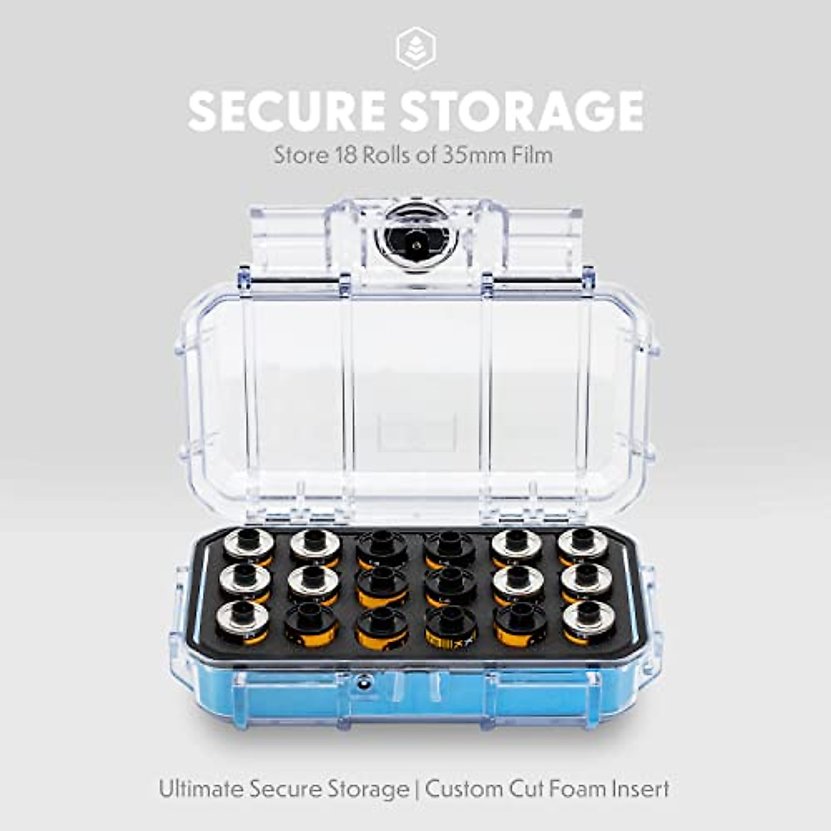 Evergreen X Seahorse 56 Professional Heavy Duty Waterproof Photographic Film Carrying and Hard Storage Case for 18 Rolls | 35mm Photo Film | Light Sealed, Waterproof, Crushproof (Film Not Included) (Black)