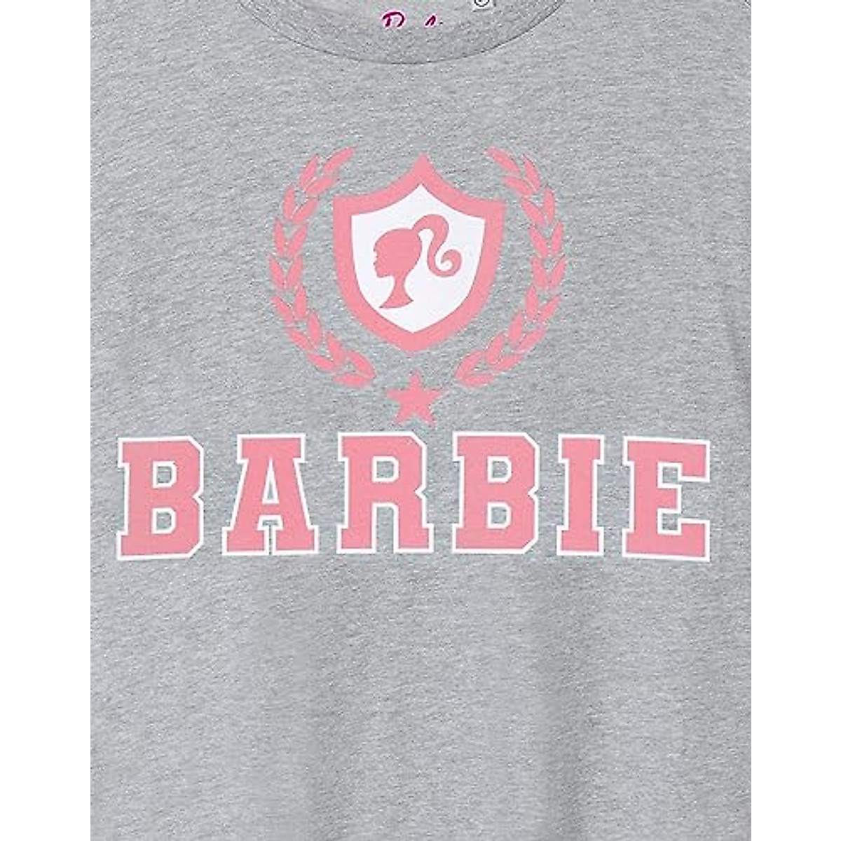 Barbie Women's Grey Marl Logo T-Shirt | Iconic Brand | Fashionable Top | Comfortable Retro Fit Movie Merchandise Gift - Large